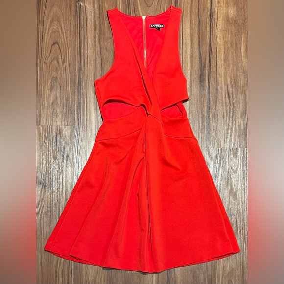 Express | Dresses | New Express Red Cutout Detail Skater Evening Formal ...